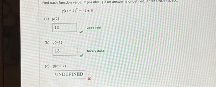 Solved Find each function value, if possible. (If an answer | Chegg.com