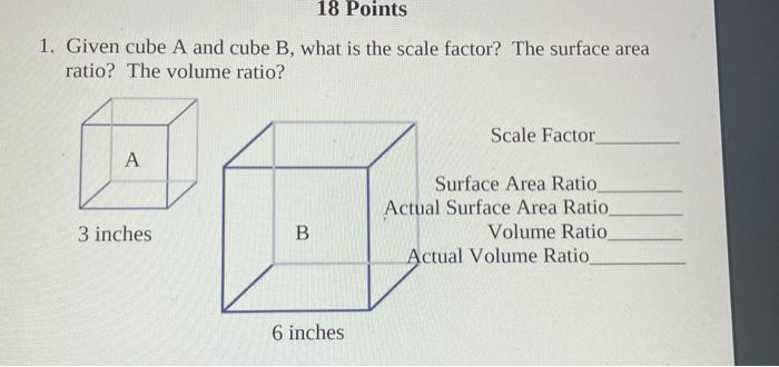 Solved 18 Points 1. Given cube A and cube B, what is the | Chegg.com