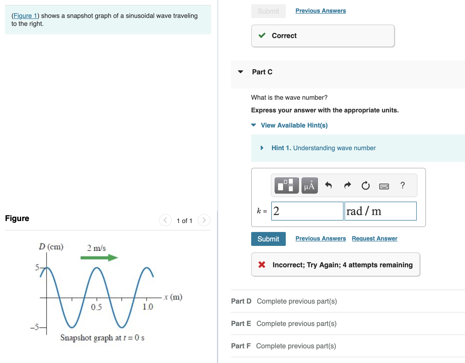 Solved (Figure 1) ﻿shows a snapshot graph of a sinusoidal | Chegg.com