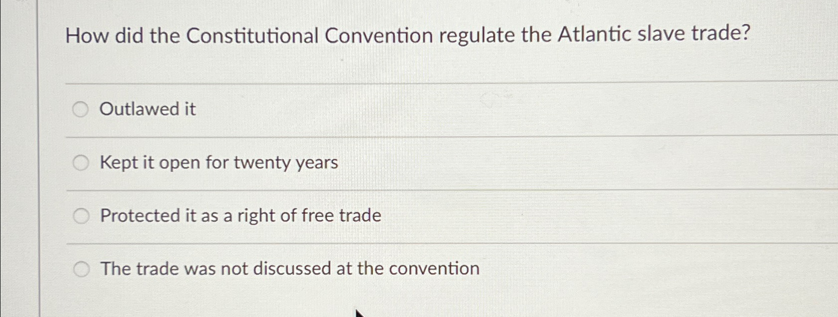 Solved How did the Constitutional Convention regulate the | Chegg.com