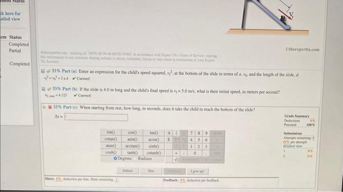 Solved (17\%) Problem 2: A 20-kg child slides down a | Chegg.com