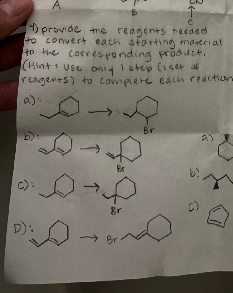 Solved provide the reagents needed to convert each starting | Chegg.com