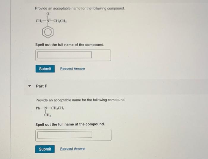 Solved Provide an acceptable name for the following | Chegg.com