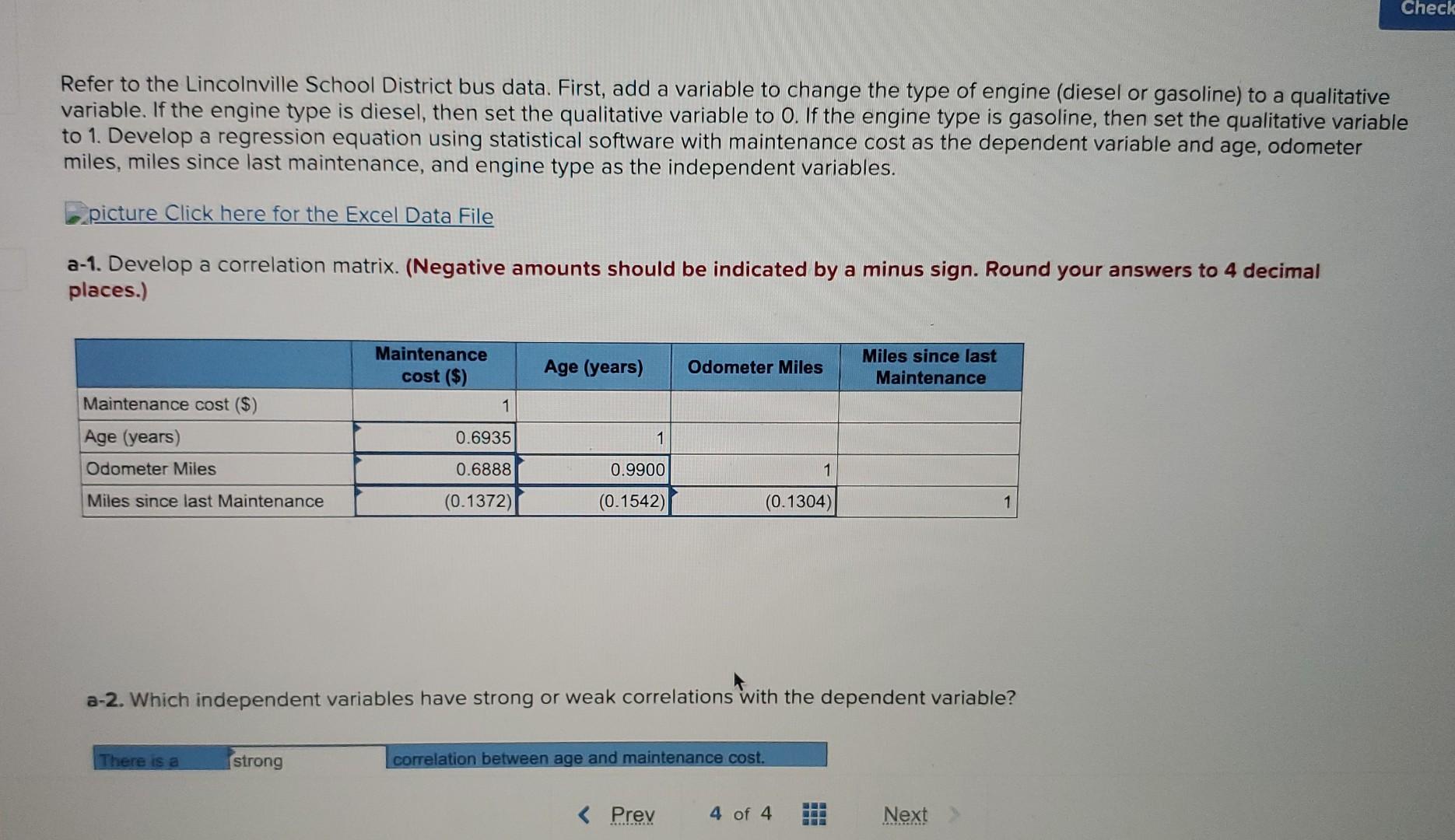 Solved Refer to the Lincolnville School District bus data. | Chegg.com