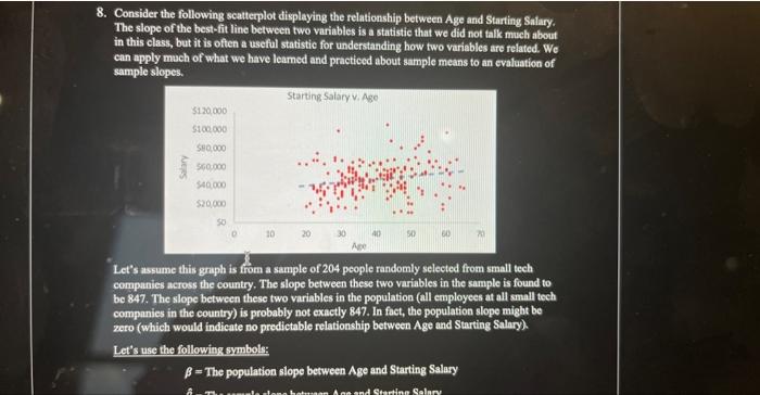Solved 8. Consider the following scatterplot displaying the | Chegg.com