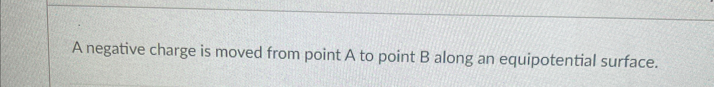 Solved A negative charge is moved from point A ﻿to point B | Chegg.com