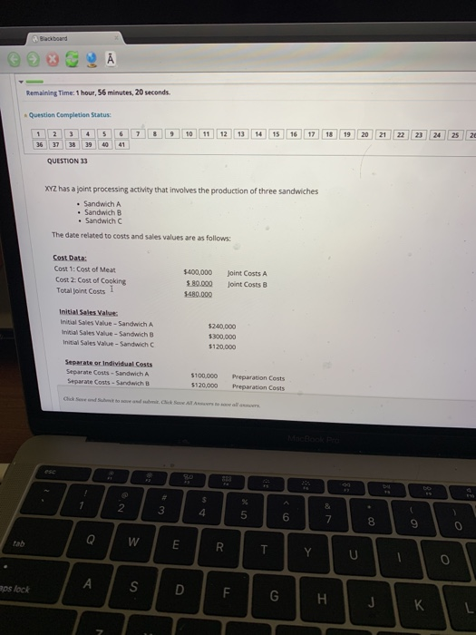 Blackboard Remaining Time: 1 hour, 56 minutes, 20 | Chegg.com
