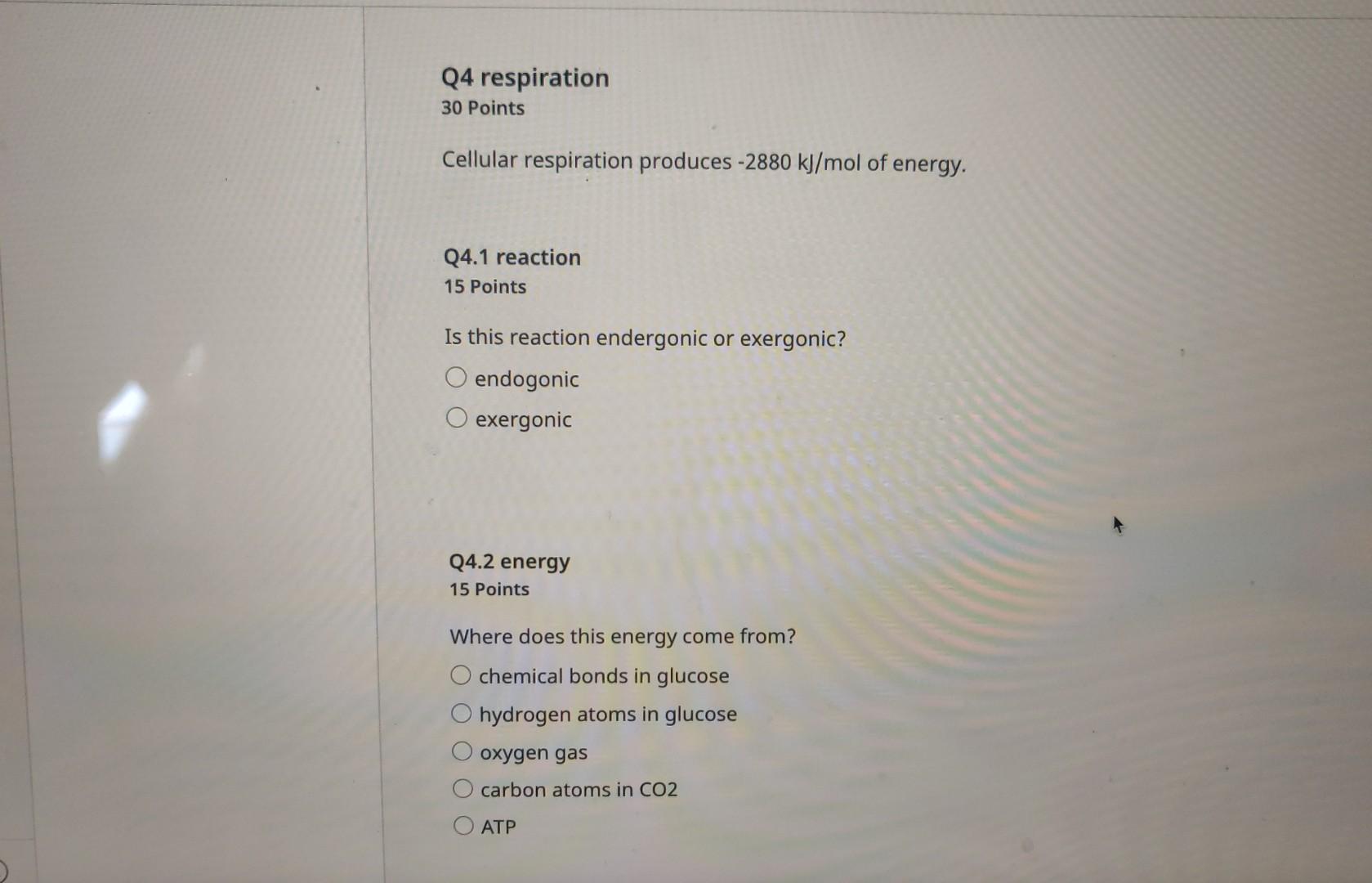 Solved Q4 respiration 30 Points Cellular respiration | Chegg.com