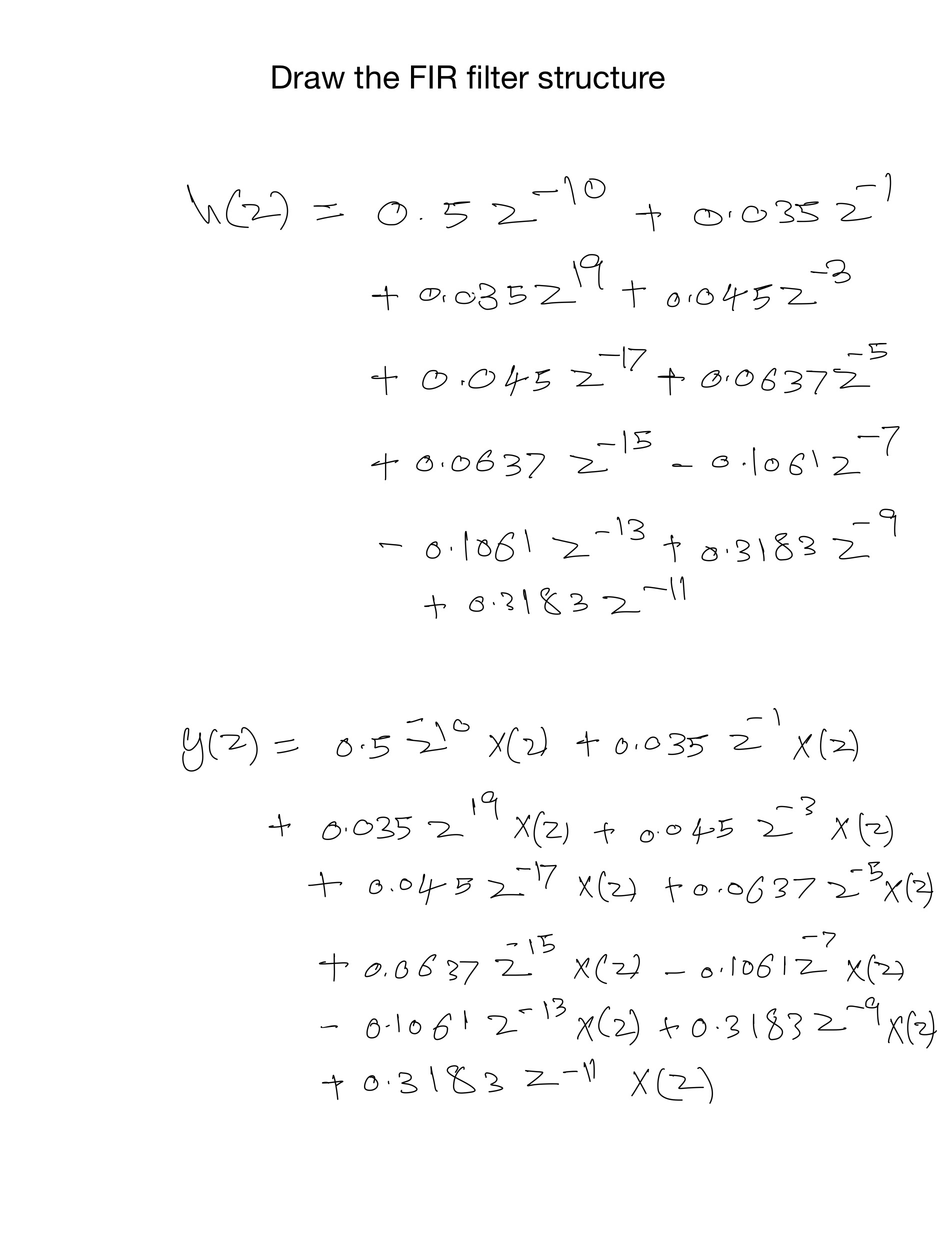 Solved Draw the FIR filter | Chegg.com
