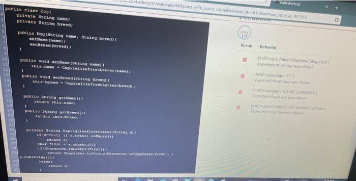 Solved CodeWorkOut X449: Encapsulated Class Design Design a | Chegg.com