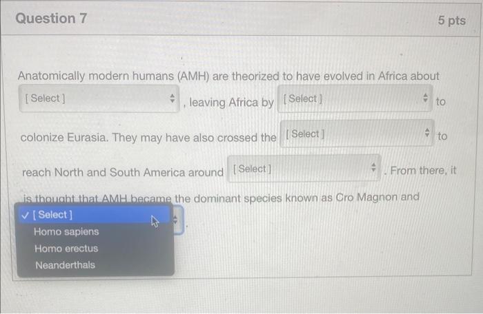 Solved Anatomically modern humans (AMH) are theorized to | Chegg.com