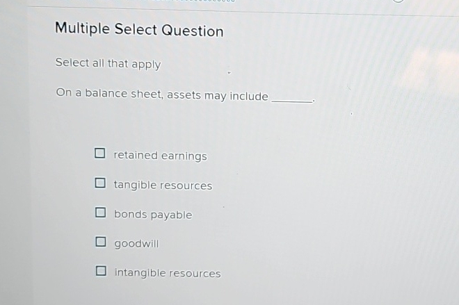 Solved Multiple Select Questionselect All That Applyon A