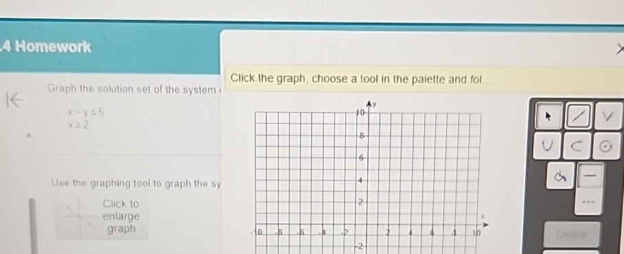 Solved 4 ﻿HomeworkGraph the solution set of the system | Chegg.com