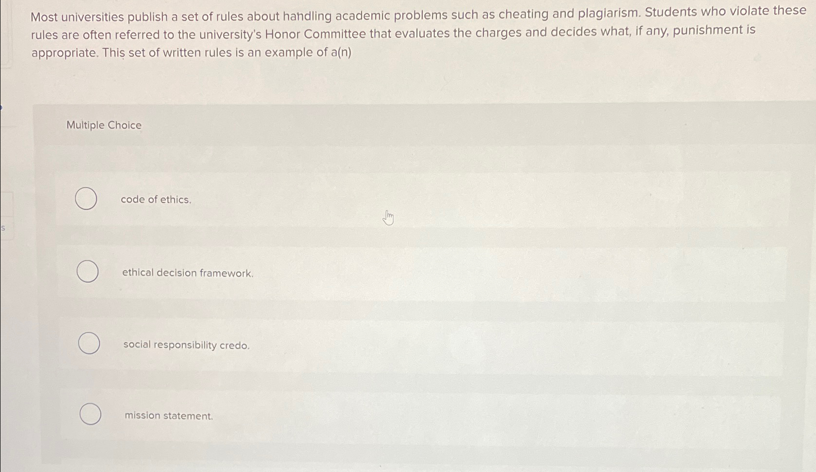 Solved Most universities publish a set of rules about | Chegg.com