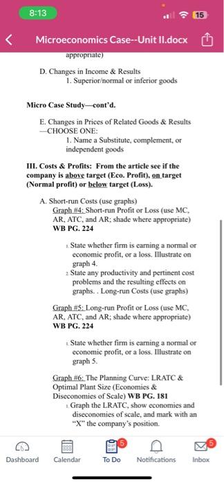 Solved Microeconomics Case--Unit II.docx - CASE TO BE TYPED; | Chegg.com