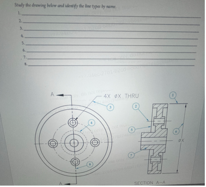 Solved Study the drawing below and identify the line types | Chegg.com