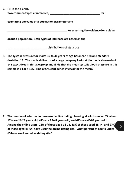 Solved 2. Fill in the blanks. Two common types of inference, | Chegg.com