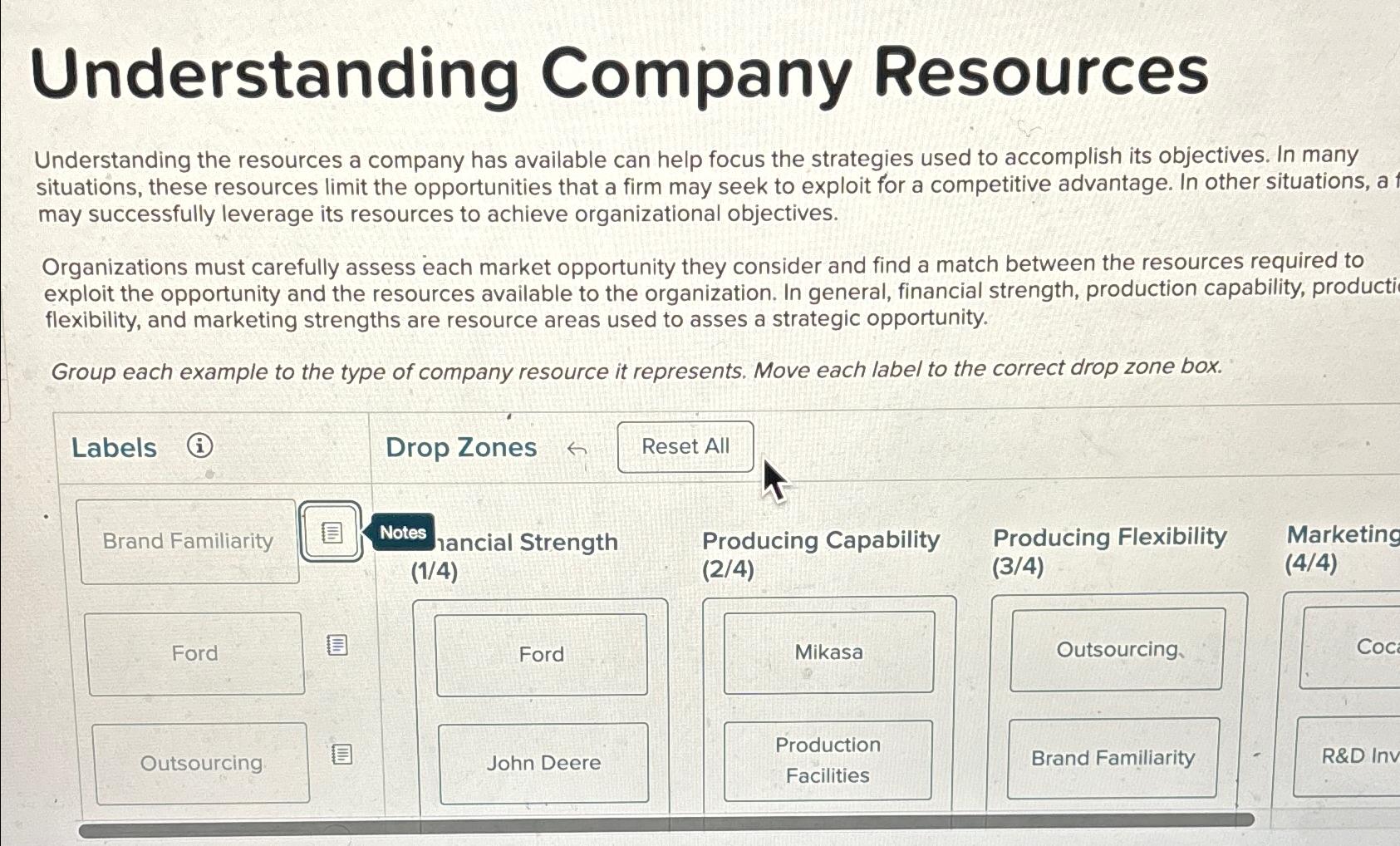 Solved Understanding Company ResourcesUnderstanding the | Chegg.com