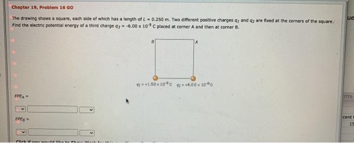 Solved Chapter 19, Problem 16 GO The drawing shows a square, | Chegg.com