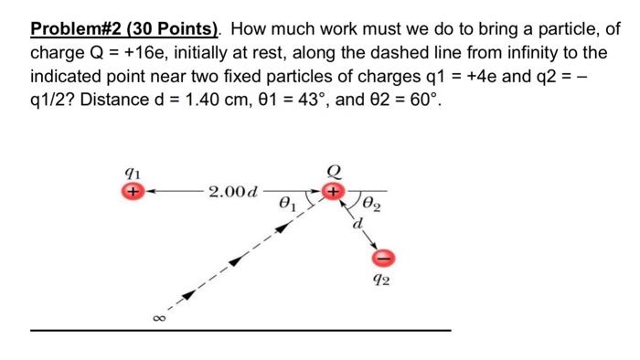 Solved Problem#2 (30 Points). How much work must we do to | Chegg.com
