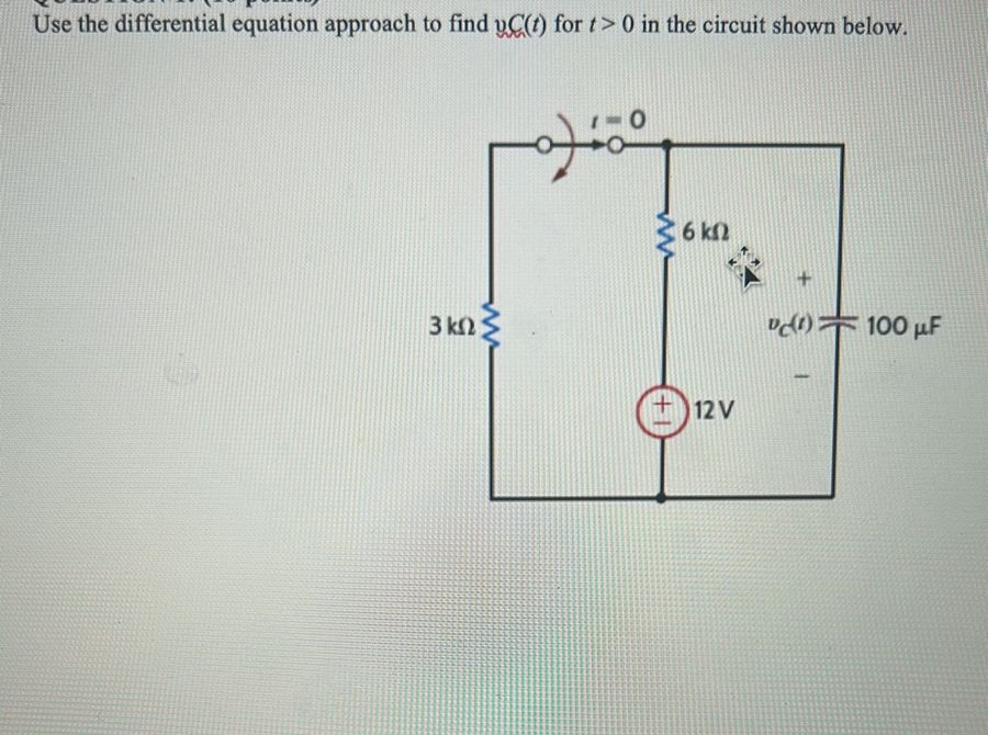 Solved Use the differential equation approach to find vC(t) | Chegg.com
