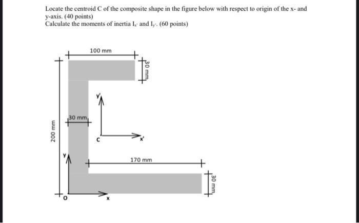 Solved Locate the centroid C of the composite shape in the | Chegg.com