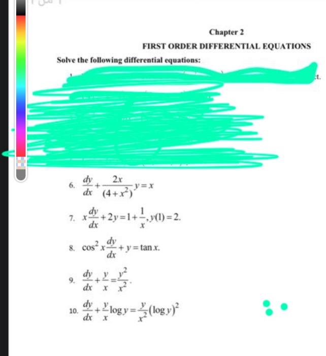 Solved Chapter 2 FIRST ORDER DIFFERENTIAL EQUATIONS Solve | Chegg.com