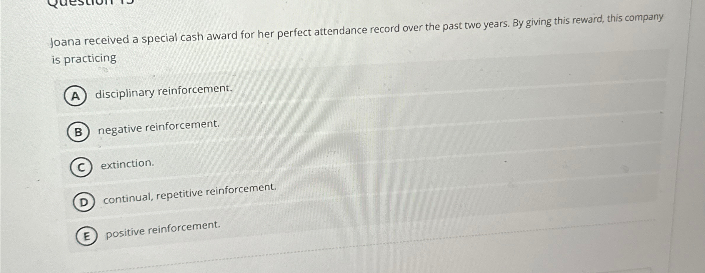 Solved Joana received a special cash award for her perfect | Chegg.com