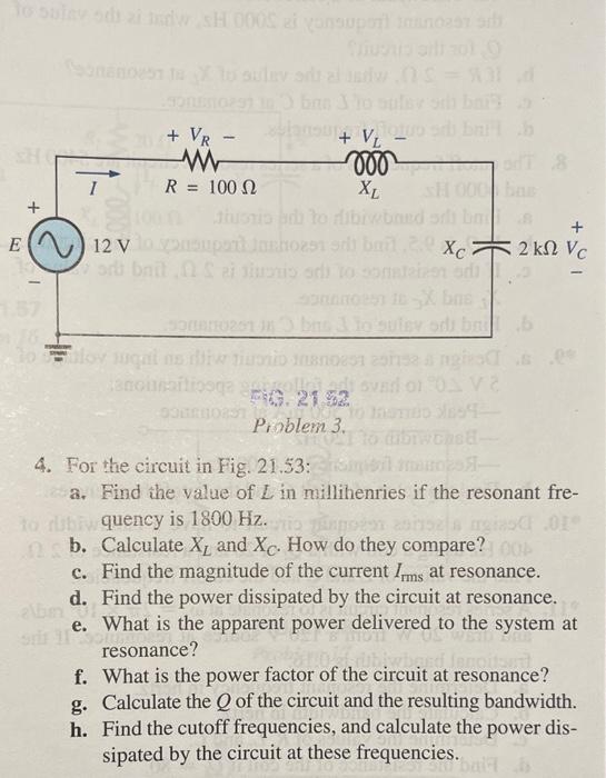Solved 4. For the circuit in Fig. 21.53: a. Find the value | Chegg.com