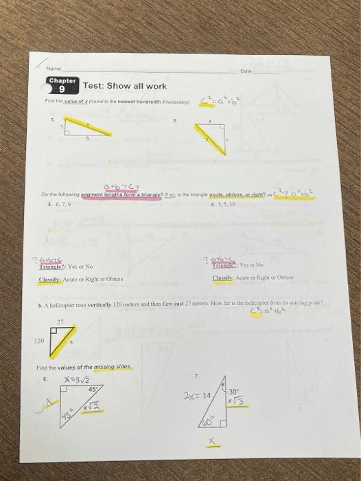 Solved Test: Show all work Find the value of x bouent sa bat | Chegg.com