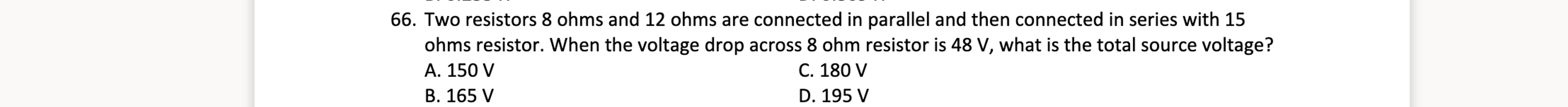Two resistors 8 ﻿ohms and 12 ﻿ohms are connected in | Chegg.com