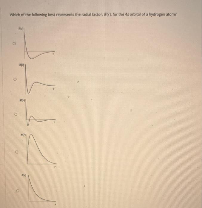 Solved Which of the following best represents the radial | Chegg.com