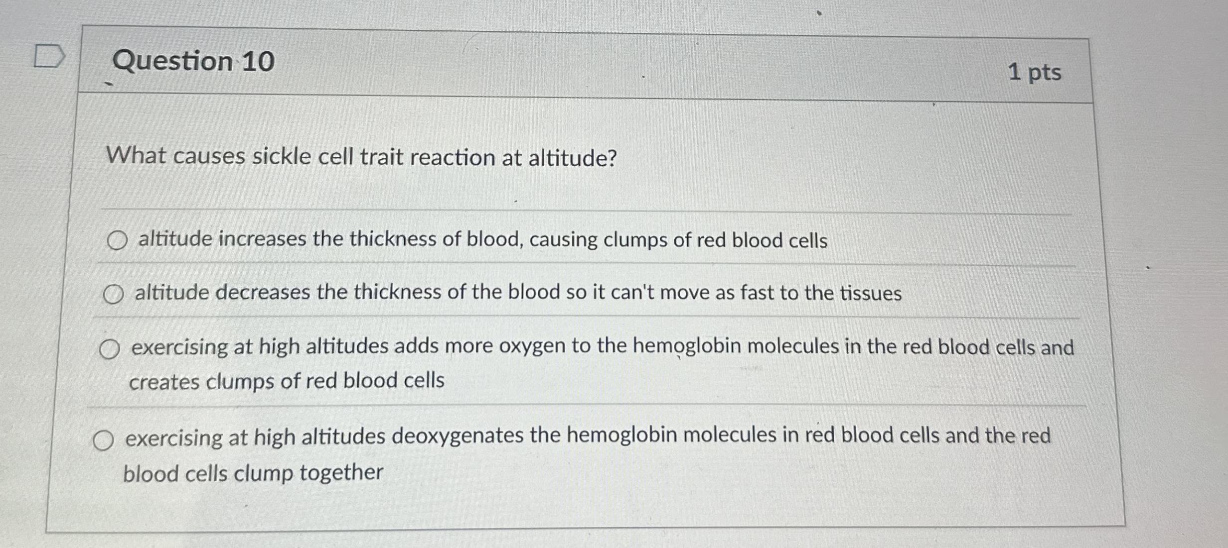 Solved Question 101 ﻿ptsWhat causes sickle cell trait | Chegg.com