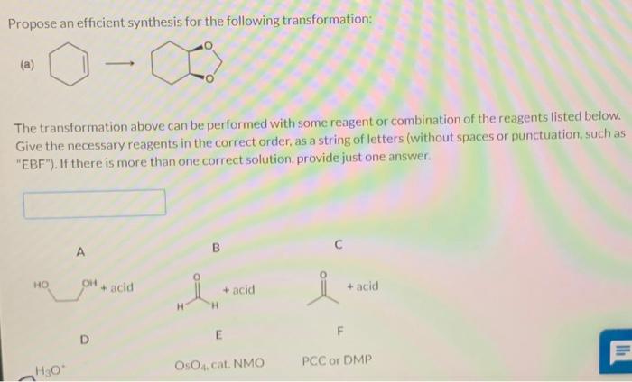 Solved Propose an efficient synthesis for the following | Chegg.com