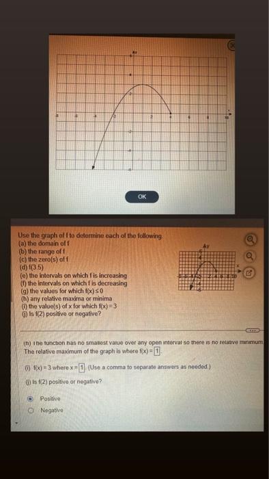 Solved Use the graph of I to defermine each of the tollowing | Chegg.com