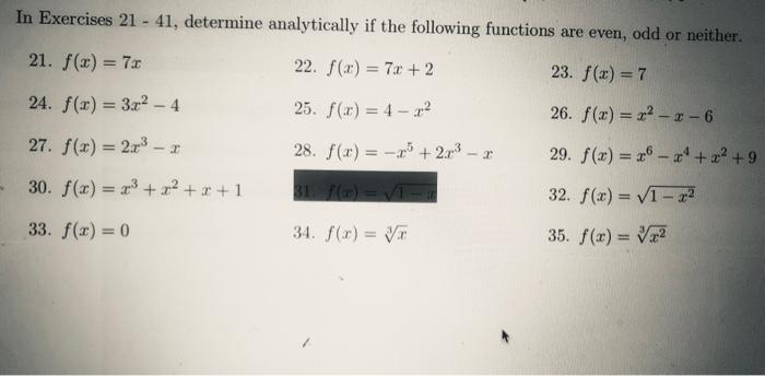 Solved In Exercises 21 - 41, determine analytically if the | Chegg.com