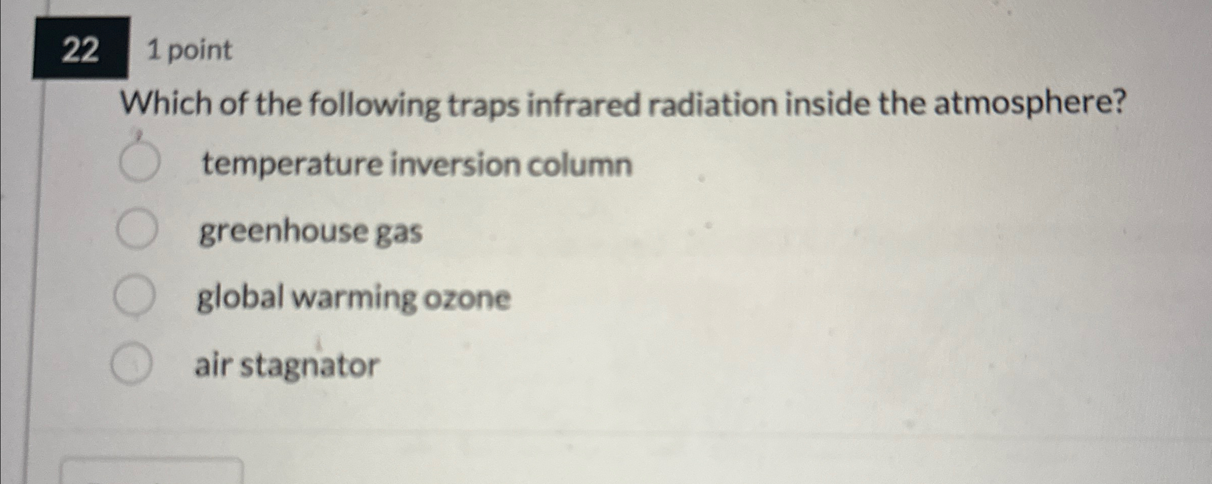 Solved 221 ﻿pointWhich of the following traps infrared | Chegg.com