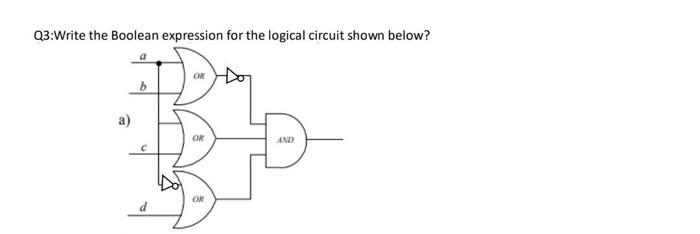 Solved Q3:Write the Boolean expression for the logical | Chegg.com