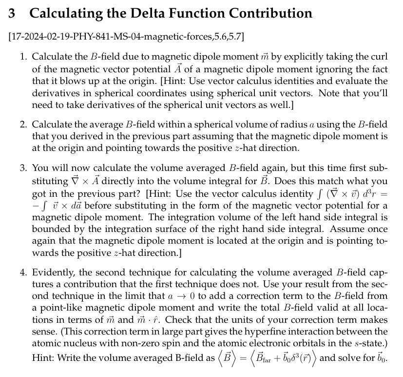 Solved Calculating the Delta Function ContributionCalculate | Chegg.com