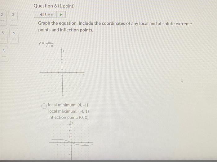 Solved Question 6 ( 1 point) Graph the equation. Include the | Chegg.com