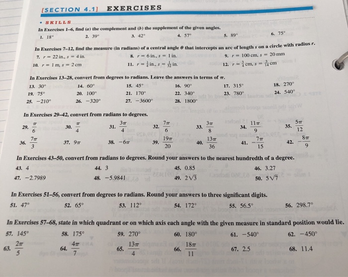 Solved [SECTION 4.1) EXERCISES • SKILLS In Exercises 1-6, | Chegg.com
