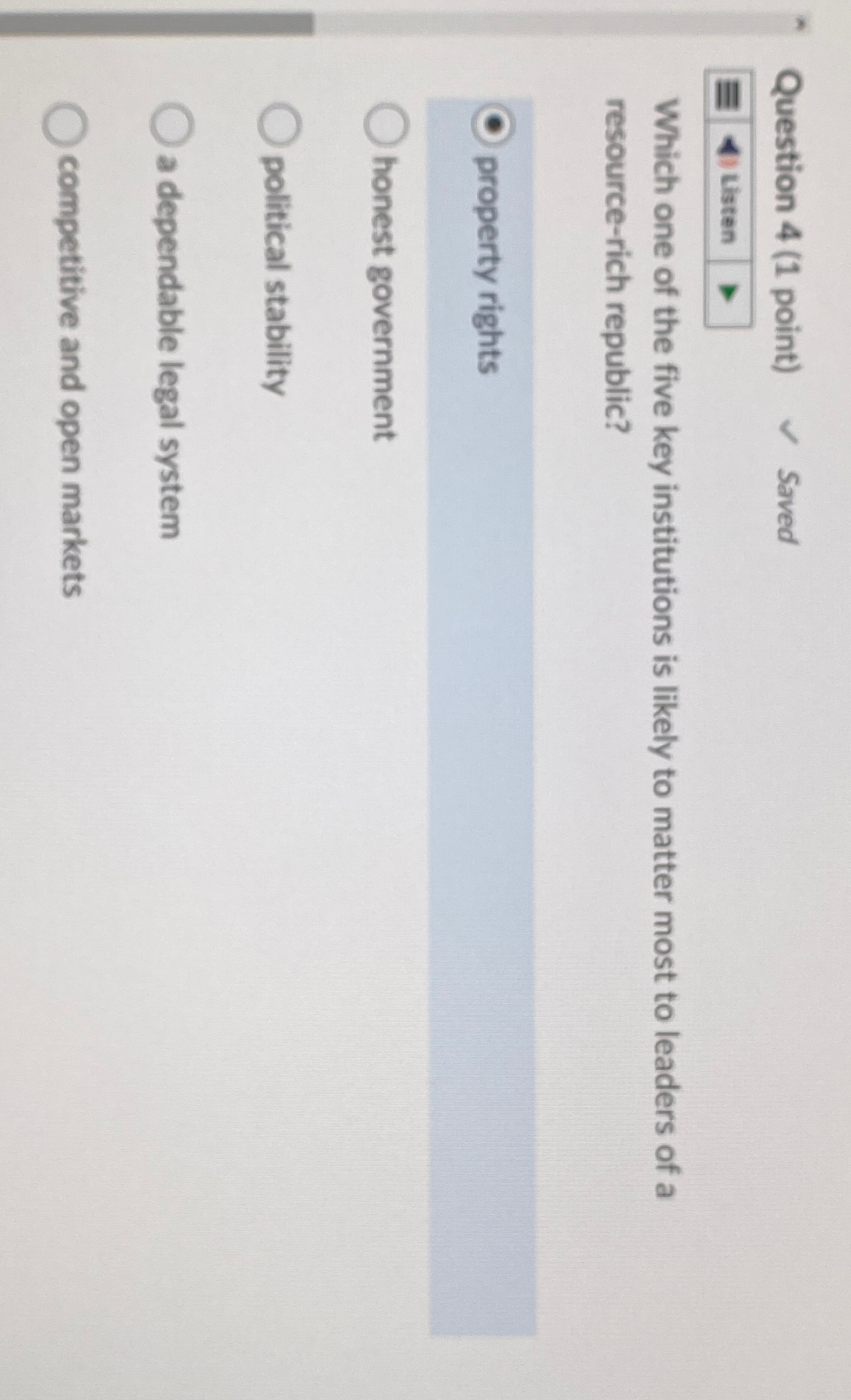 Solved Question 4 (1 ﻿point) ﻿SavedWhich one of the five | Chegg.com