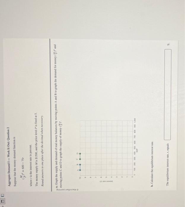 Solved Aggregate Demand 1 - Work It Out: Question 2 Suppose | Chegg.com