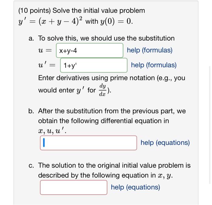 Solved (10 points) Solve the initial value problem | Chegg.com