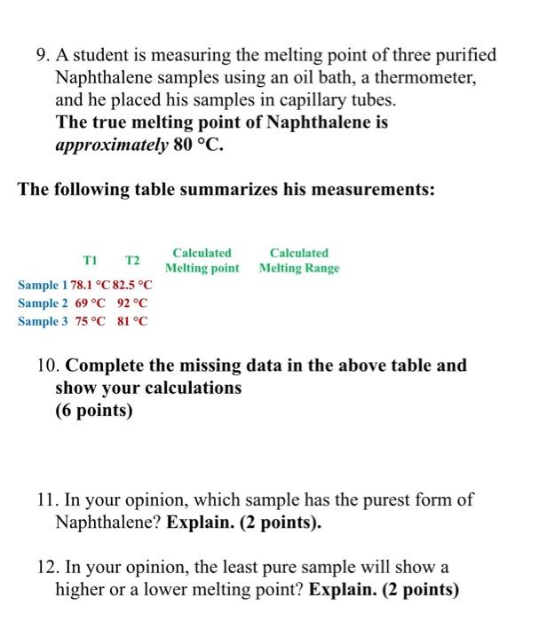 Solved 11. In your opinion, which sample has the purest form | Chegg.com