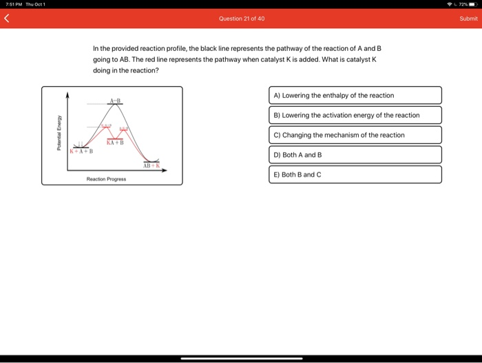Solved: 7:51 PM Thu Oct 1 72% Question 21 Of 40 Submit In ... | Chegg.com Solved: 7:51 PM Thu Oct 1 72% Question 21 Of 40 Submit In ... | Chegg.com
