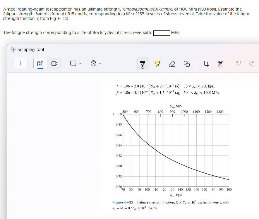 Solved A steel rotating-beam test specimen has an ﻿ultimate | Chegg.com