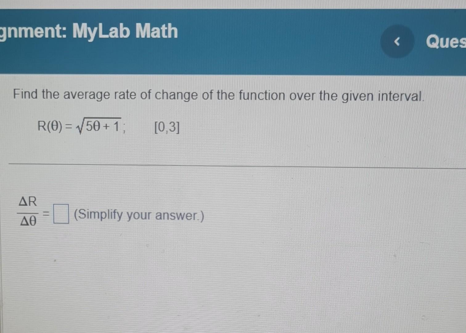 Solved Find the average rate of change of the function over | Chegg.com