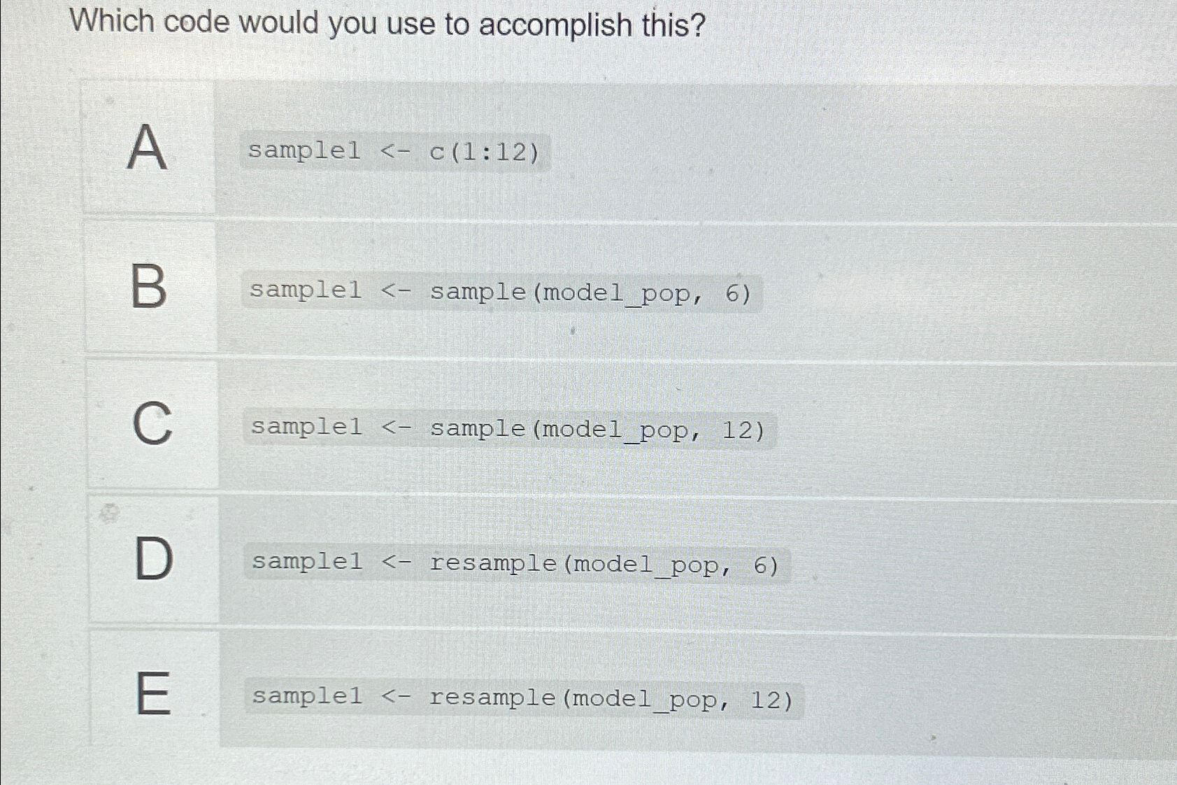 Solved Which code would you use to accomplish this?A | Chegg.com