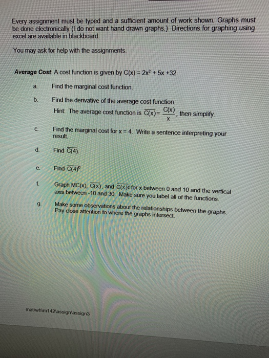 Solved Every assignment must be typed and a sufficient | Chegg.com